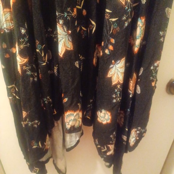 American Rag | Dresses | American Rag Black Floral Print Asymmetrical ...